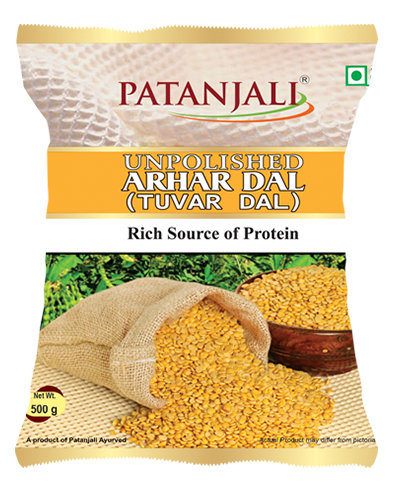 Patanjali Unpolished Arhar Dal Tuvar 1 kg - Buy Pulses Online