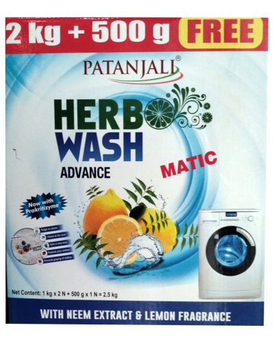 Patanjali HERBO WASH DETERGENT POWDER 500 GM - Buy Online