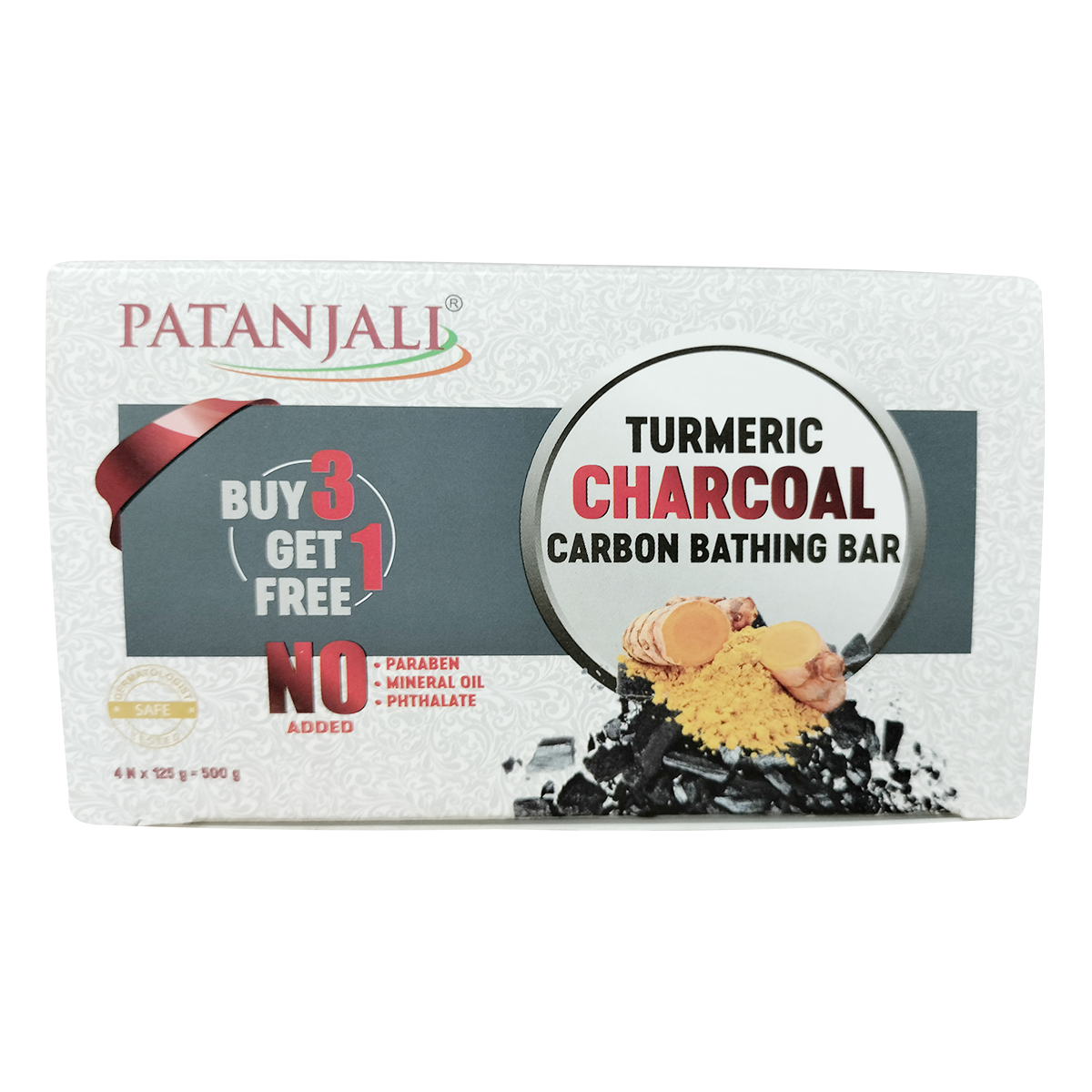 Patanjali TURMERIC CHARCOAL BATHING BAR 125G(B3G1) - Buy Online