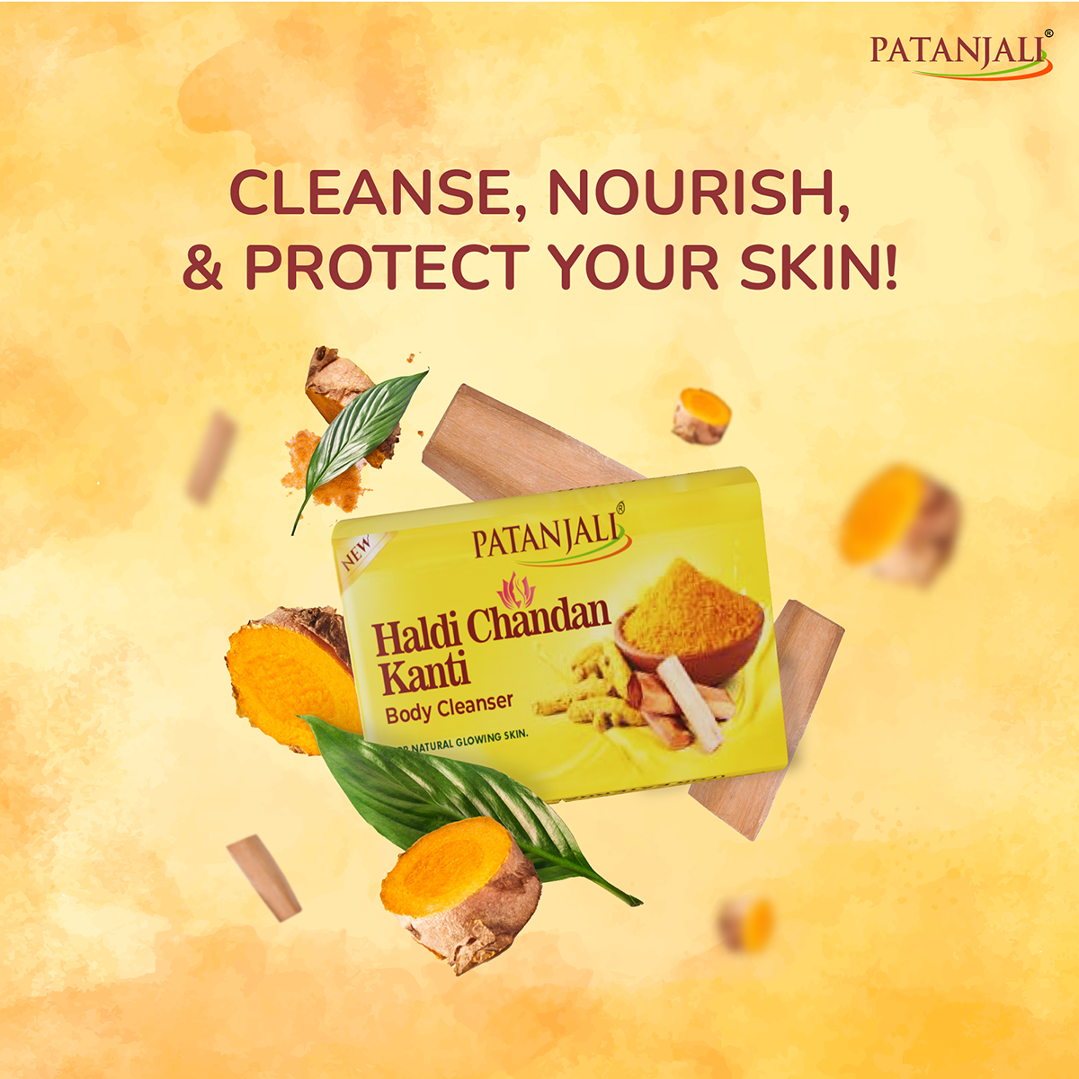 Buy PATANJALI HALDI CHANDAN KANTI body herbal bath SOAP Online at Best ...