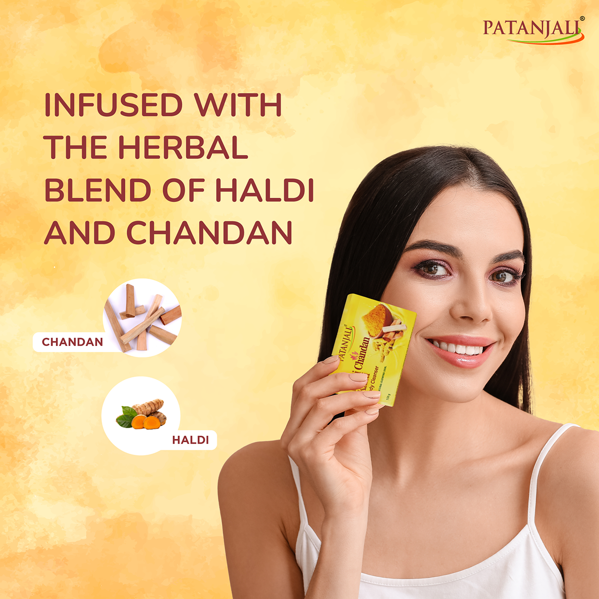 Buy PATANJALI HALDI CHANDAN KANTI body herbal bath SOAP Online at Best ...