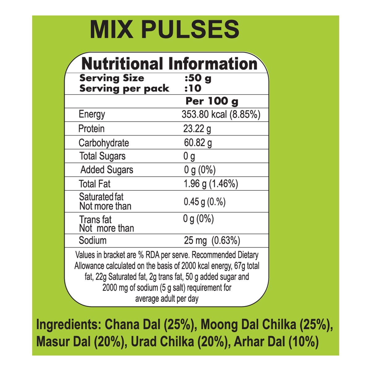 Patanjali Unpolished Mix Pulses 500 g - Buy Pulses Online